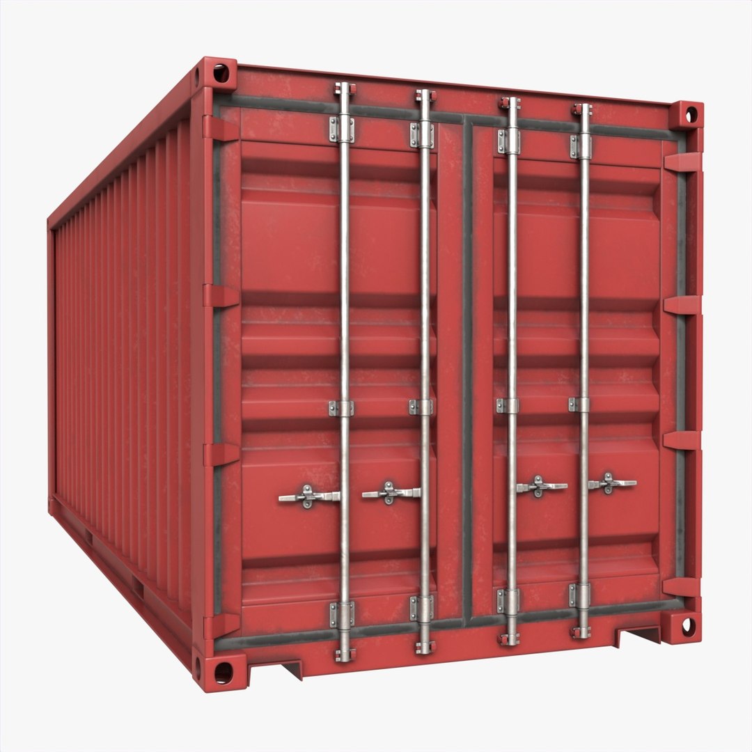 Shipping Container Dry 20-foot Red Dirty 3D Model - TurboSquid 2027587