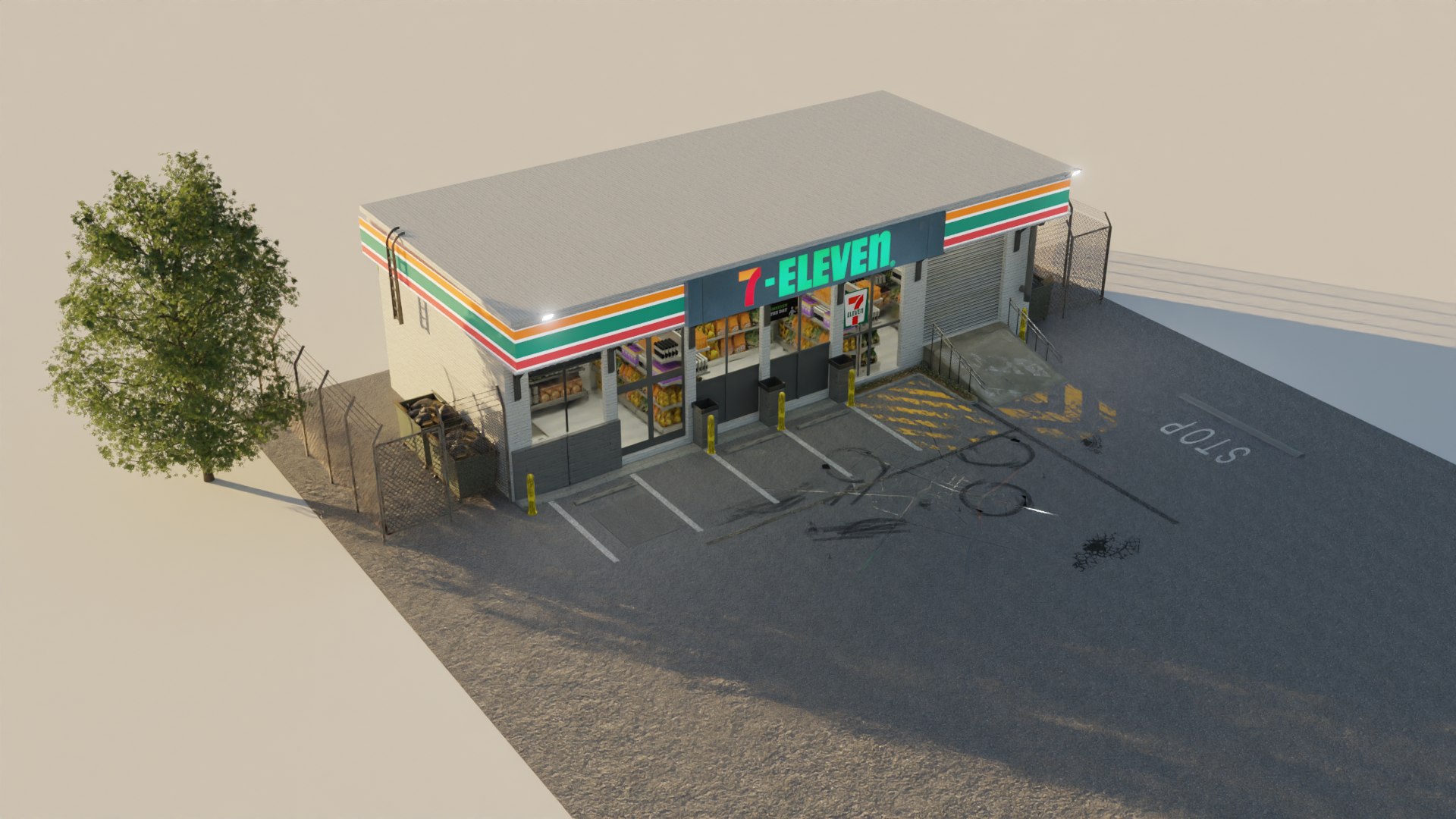 3D 7 Eleven Convenience Store - TurboSquid 2113027