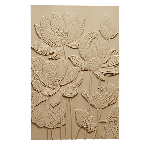 modelo 3d Conjunto de decoración de pared con panel de loto moderno ...