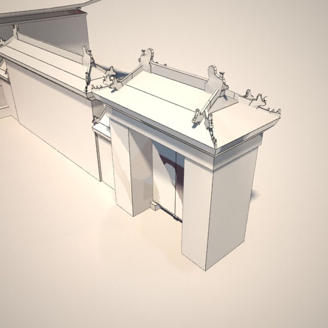 3ds max temple asia gate