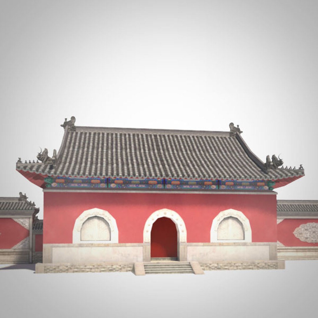 3ds Max Temple Asia Gate