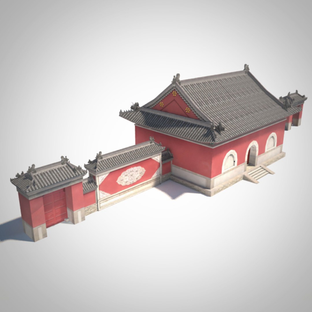 3ds Max Temple Asia Gate