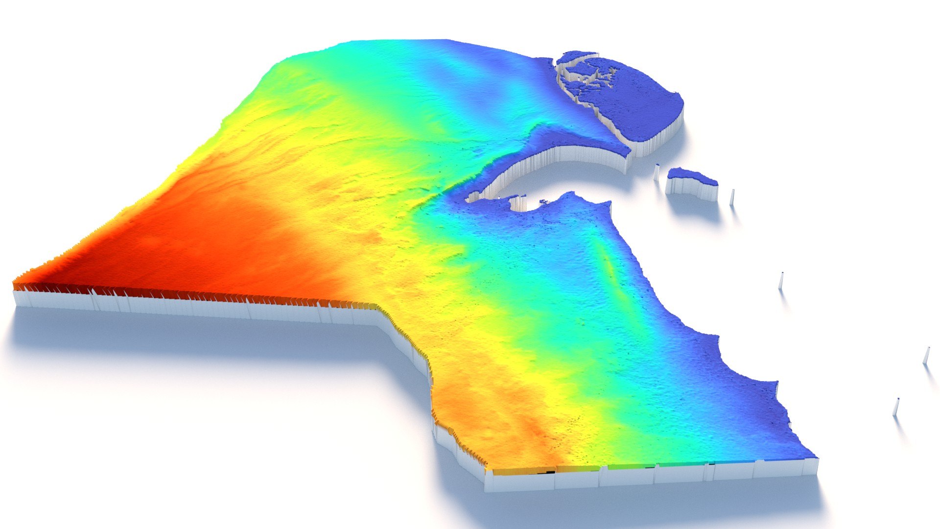 3D Kuwait Terrain Map - TurboSquid 2336501