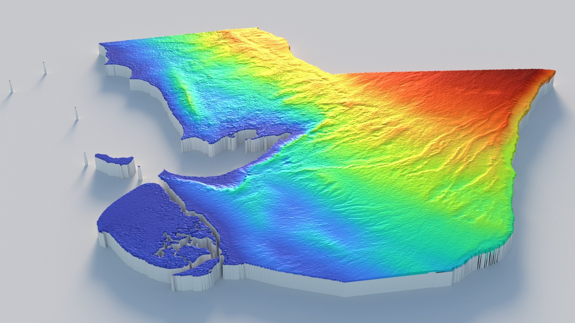 3D Kuwait Terrain Map - TurboSquid 2336501