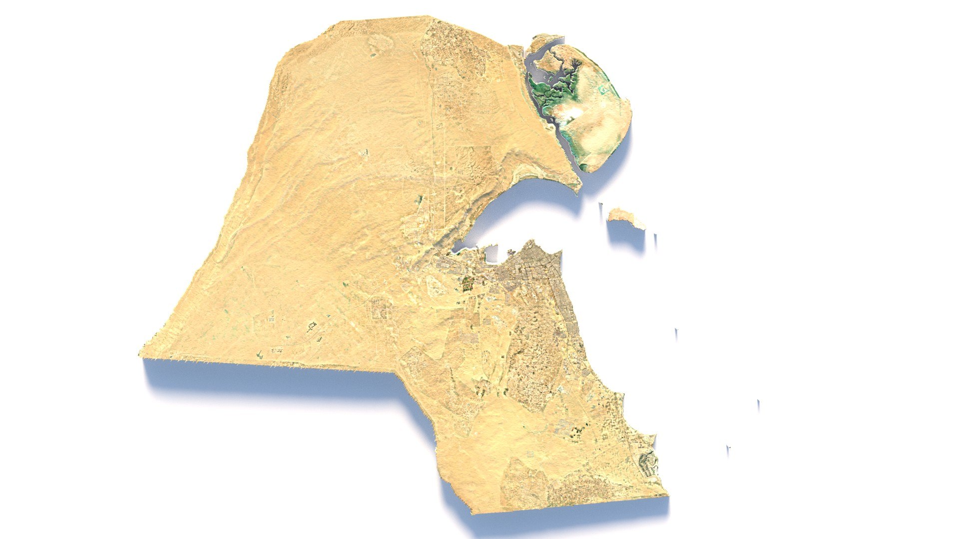 3D Kuwait Terrain Map - TurboSquid 2336501