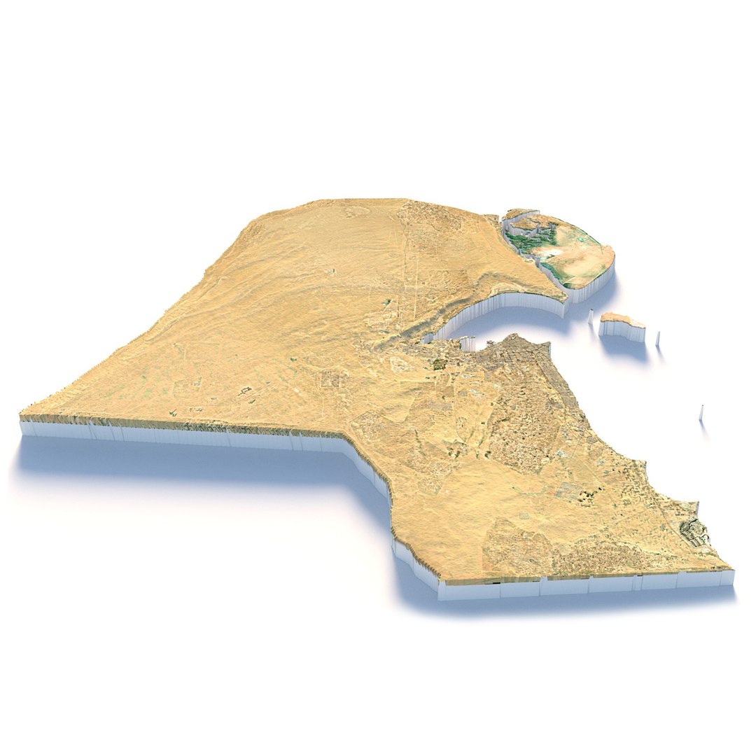 3D Kuwait Terrain Map - TurboSquid 2336501