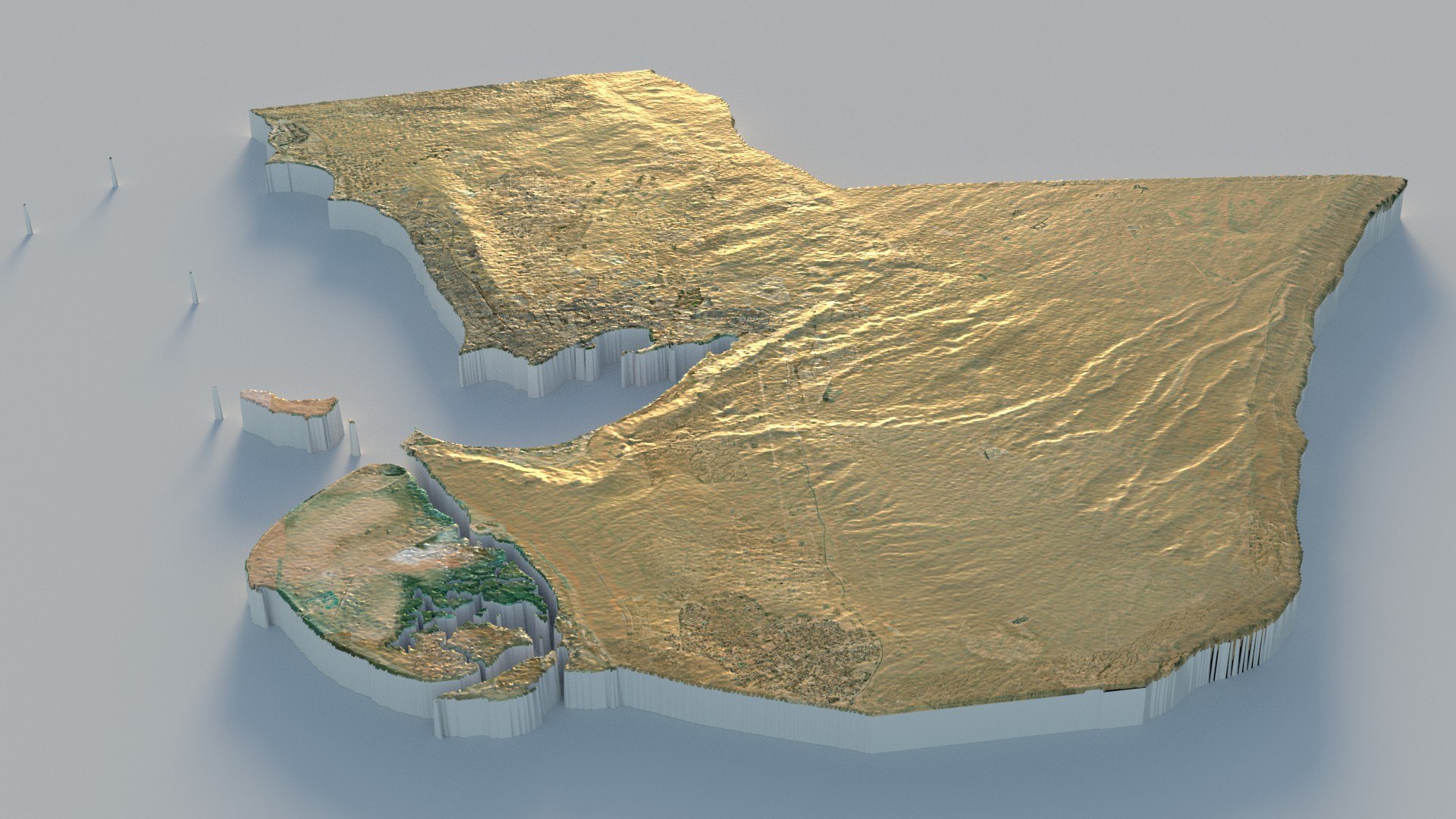 3D Kuwait Terrain Map - TurboSquid 2336501