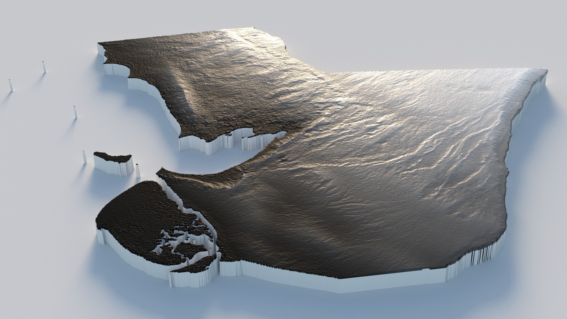 3D Kuwait Terrain Map - TurboSquid 2336501