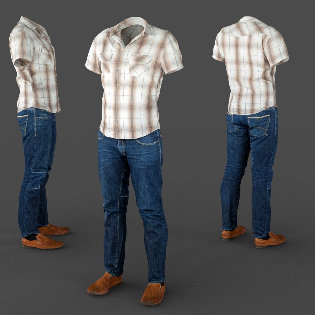 3D male clothing outfit model - TurboSquid 1329872