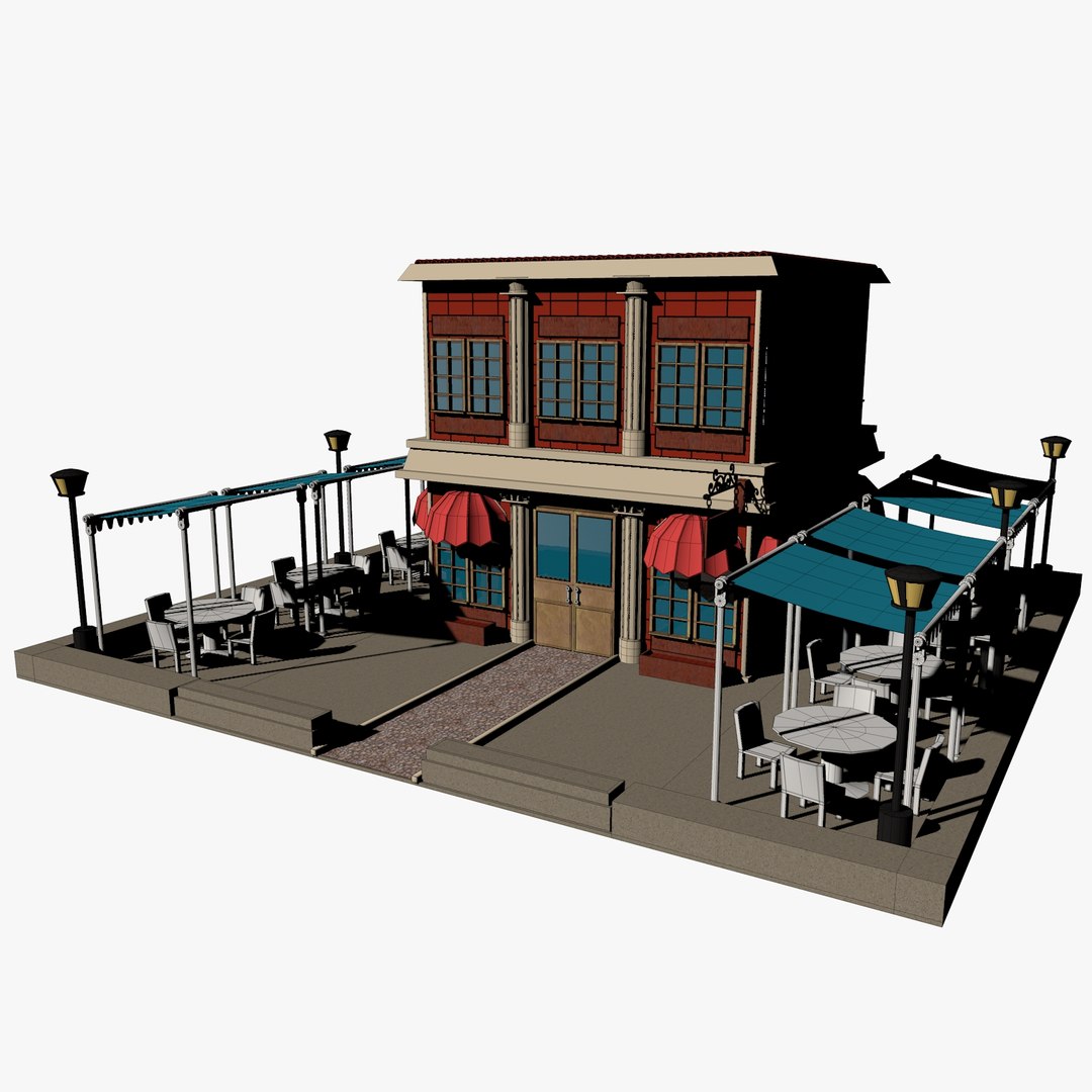 3d C4d Restaurant Exterior