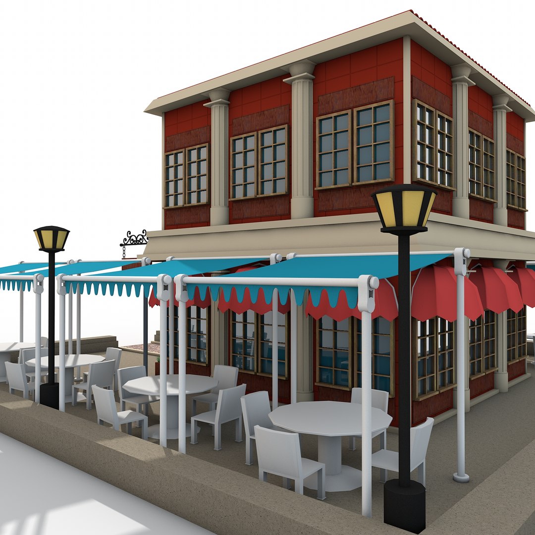 3d C4d Restaurant Exterior
