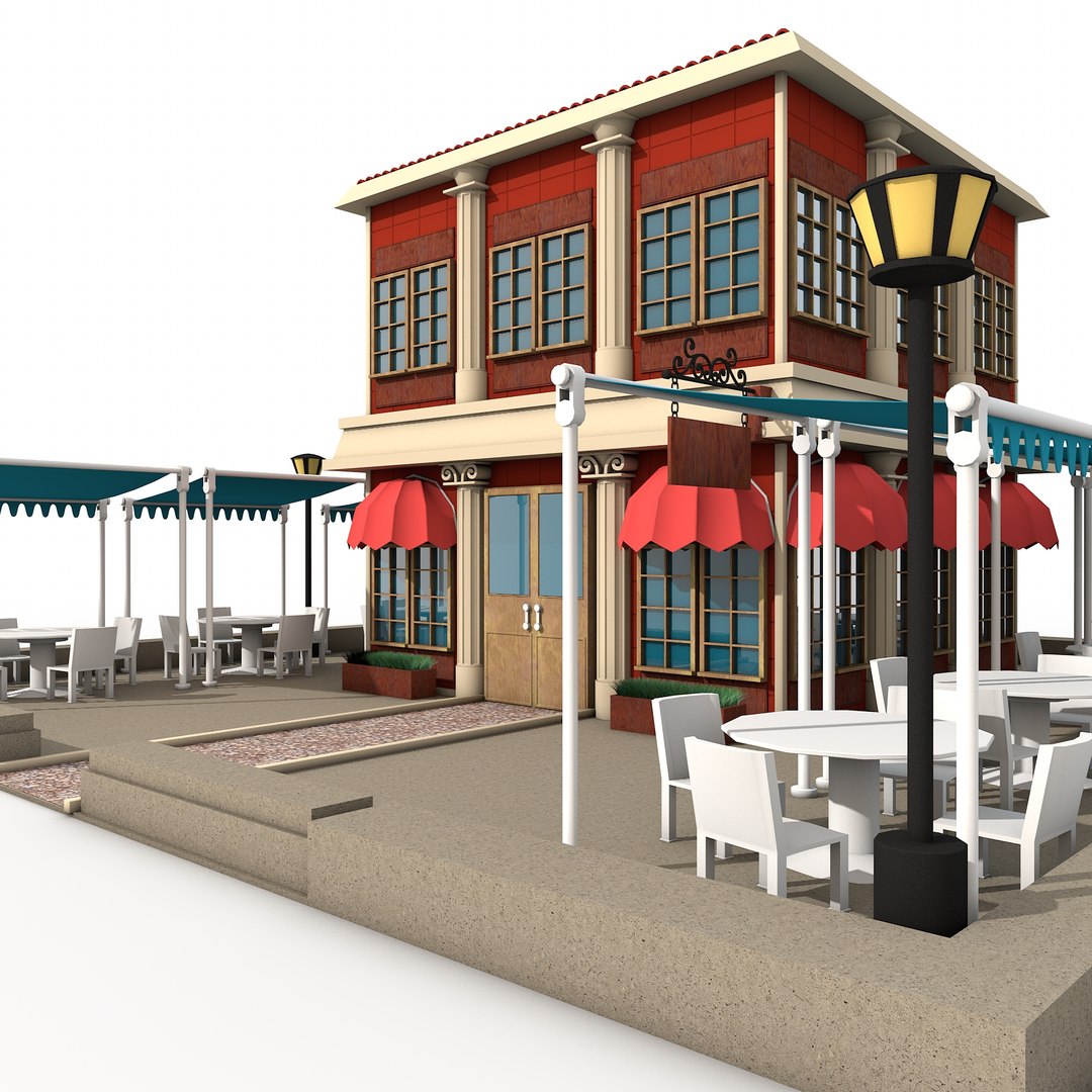 3d C4d Restaurant Exterior