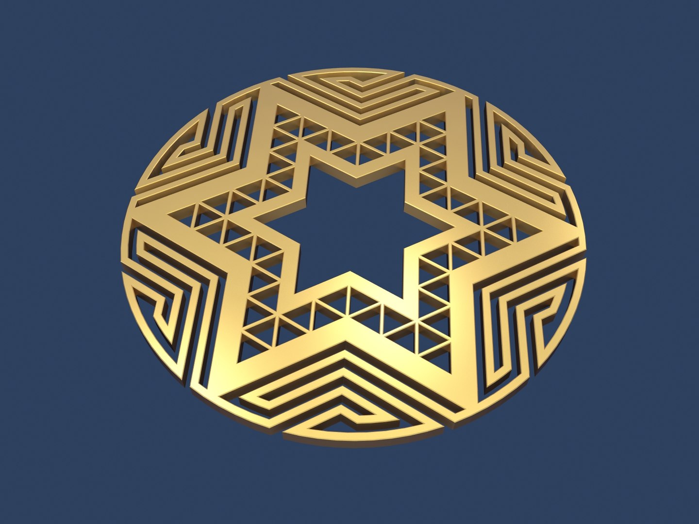 3D star david medallion - TurboSquid 1416852