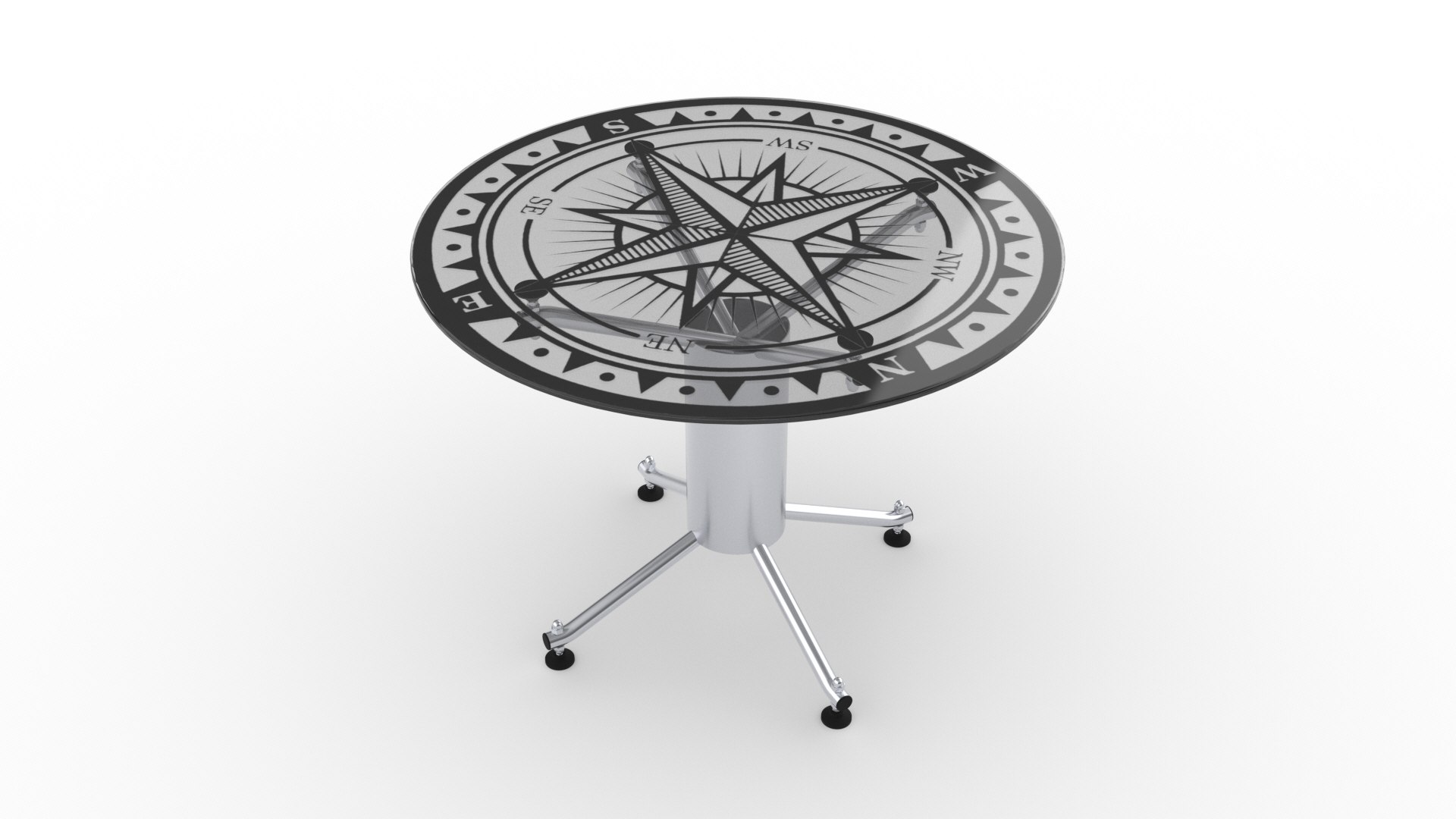 Compass Table 3D Model - TurboSquid 2103007