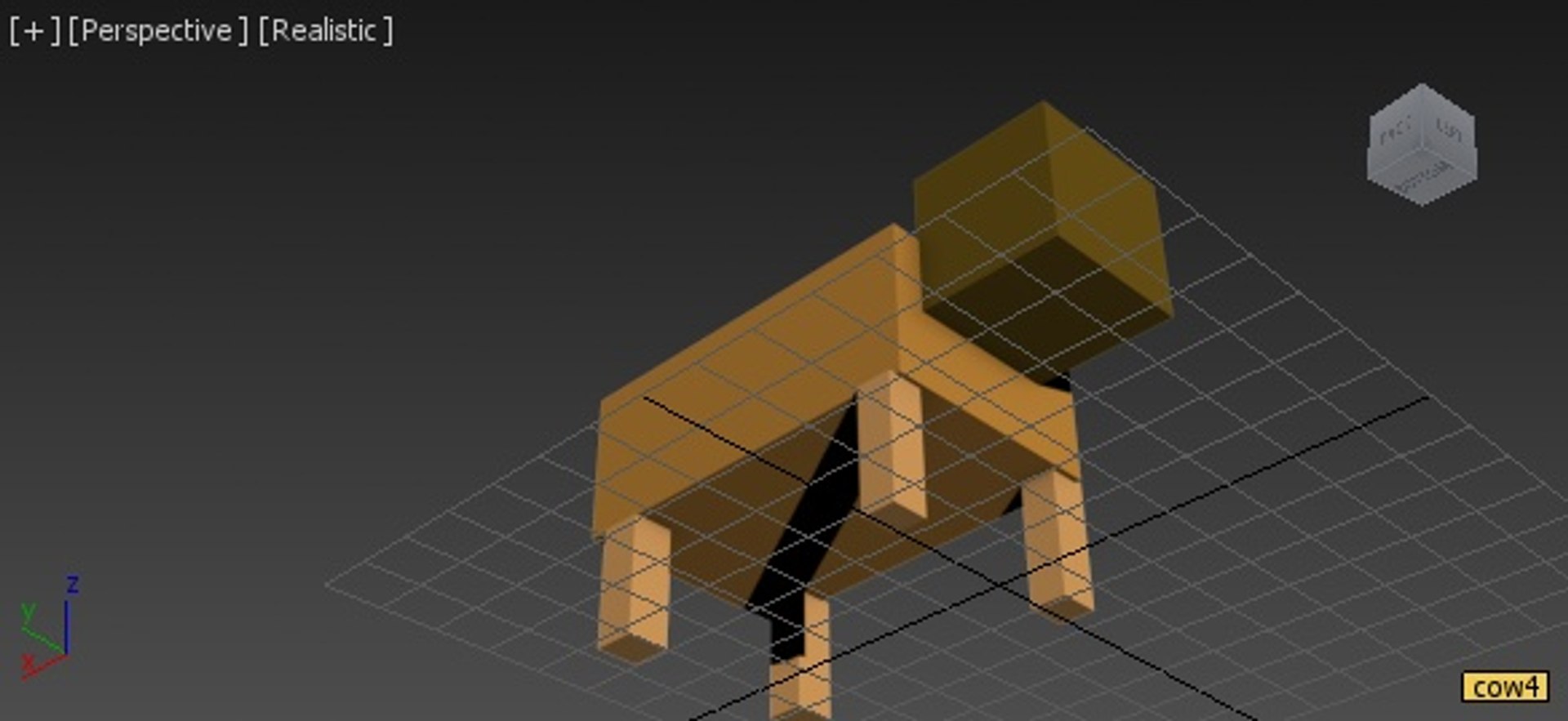 3d Model Minecraft Cow Walking Animation