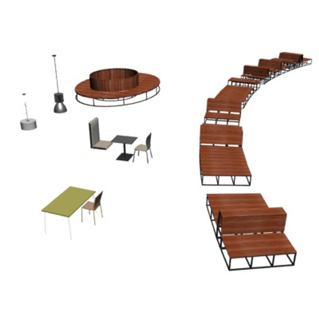 Free 3ds Mode Furniture Benches Tables