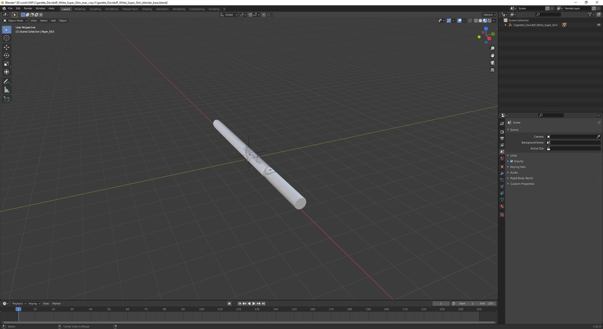 3D Cigarette Davidoff White Super Slim Model - TurboSquid 2281812