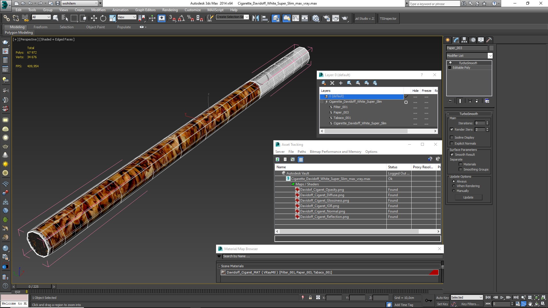 3D Cigarette Davidoff White Super Slim Model - TurboSquid 2281812