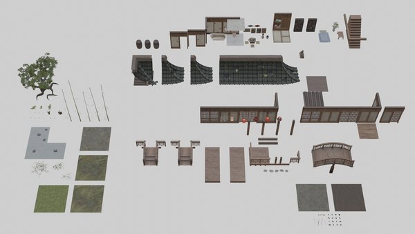 Low-poly modular japanese house 3D model - TurboSquid 1518658