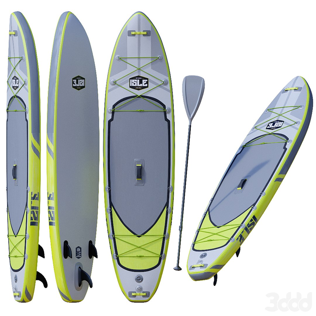 ISLE Explorer Inflatable Paddle Board Package 3D Model - TurboSquid 2364918