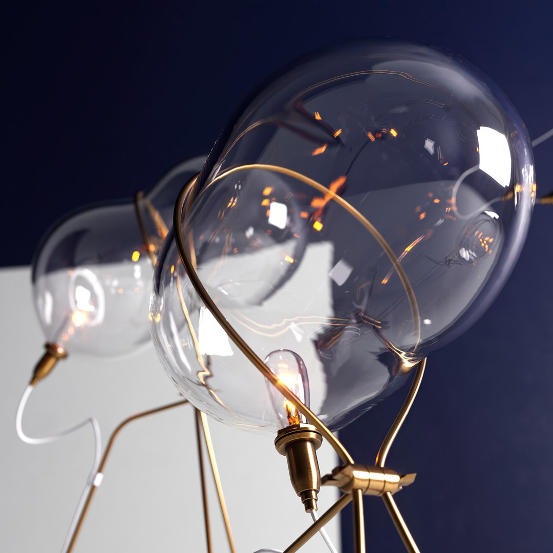 3D Model Lighting With Bubbles Of Glass - TurboSquid 1947026