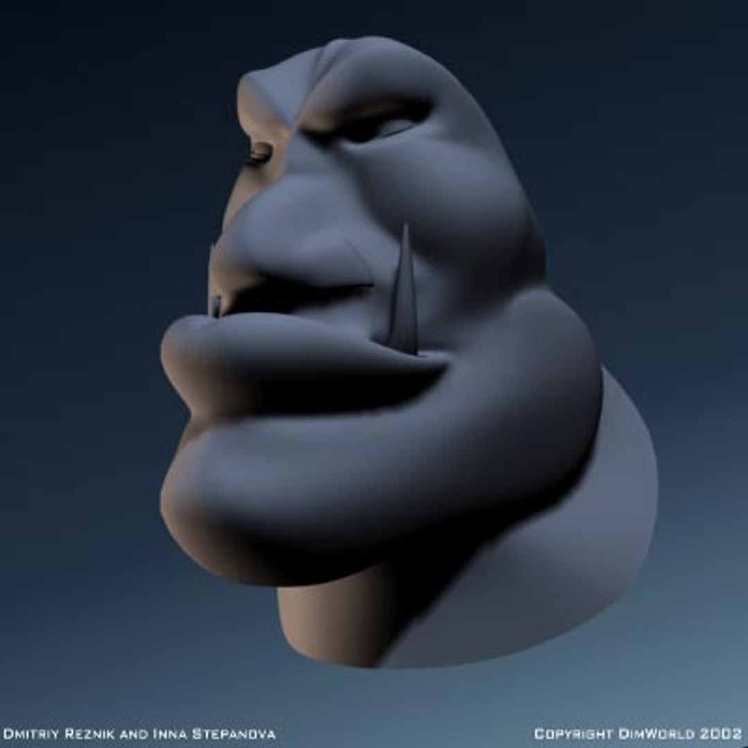 3d fantasy character head ogre model