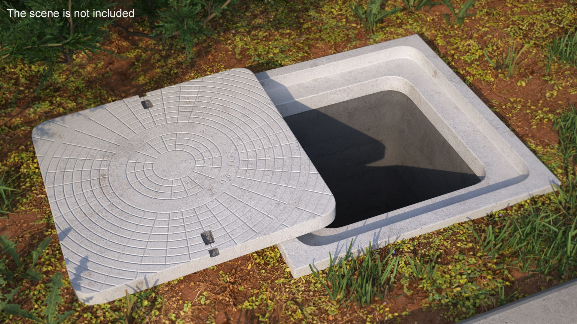 3D Concrete Manhole Cover Square - TurboSquid 1988174