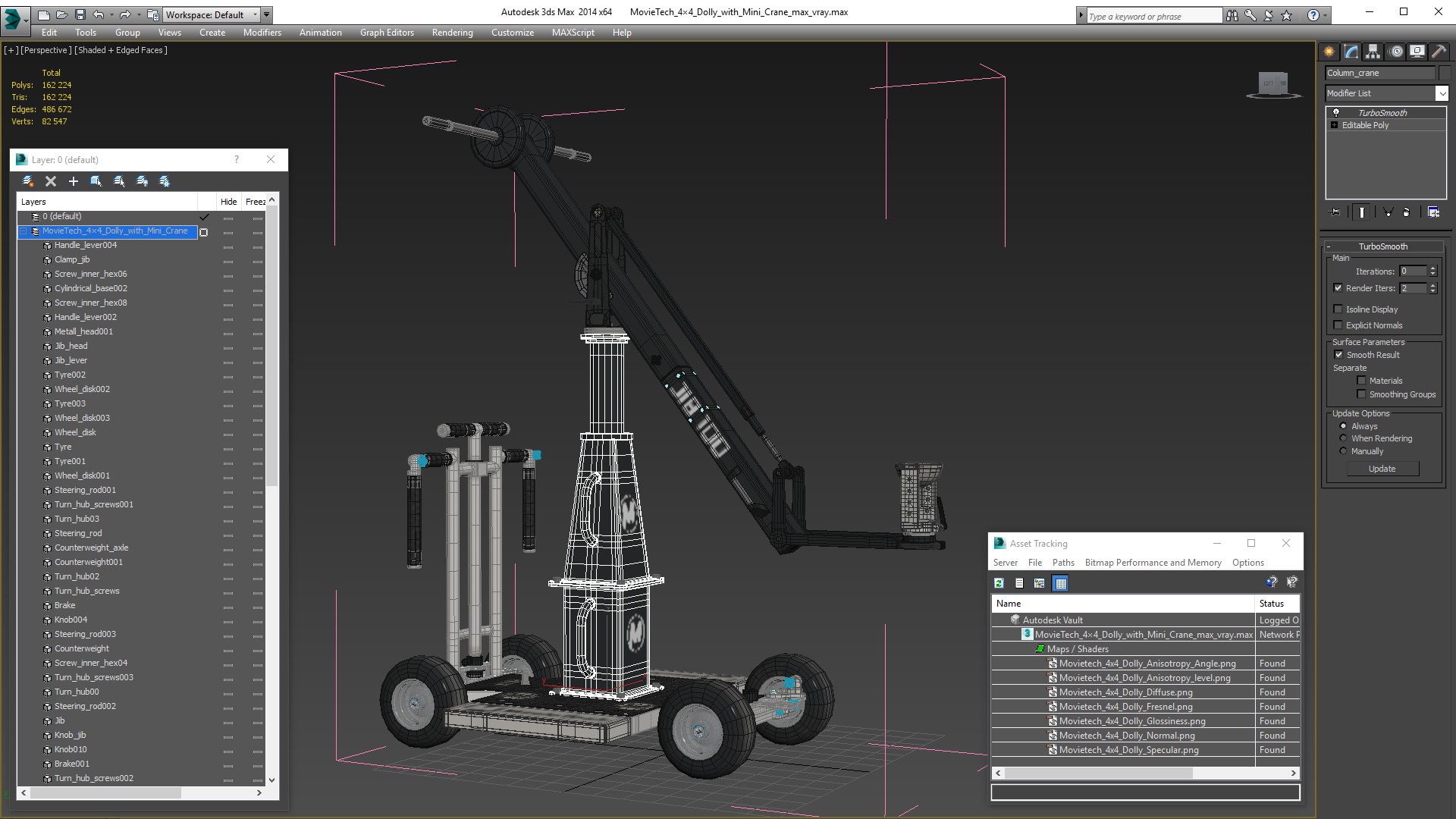MovieTech 4x4 Dolly With Mini Crane 3D - TurboSquid 1958562