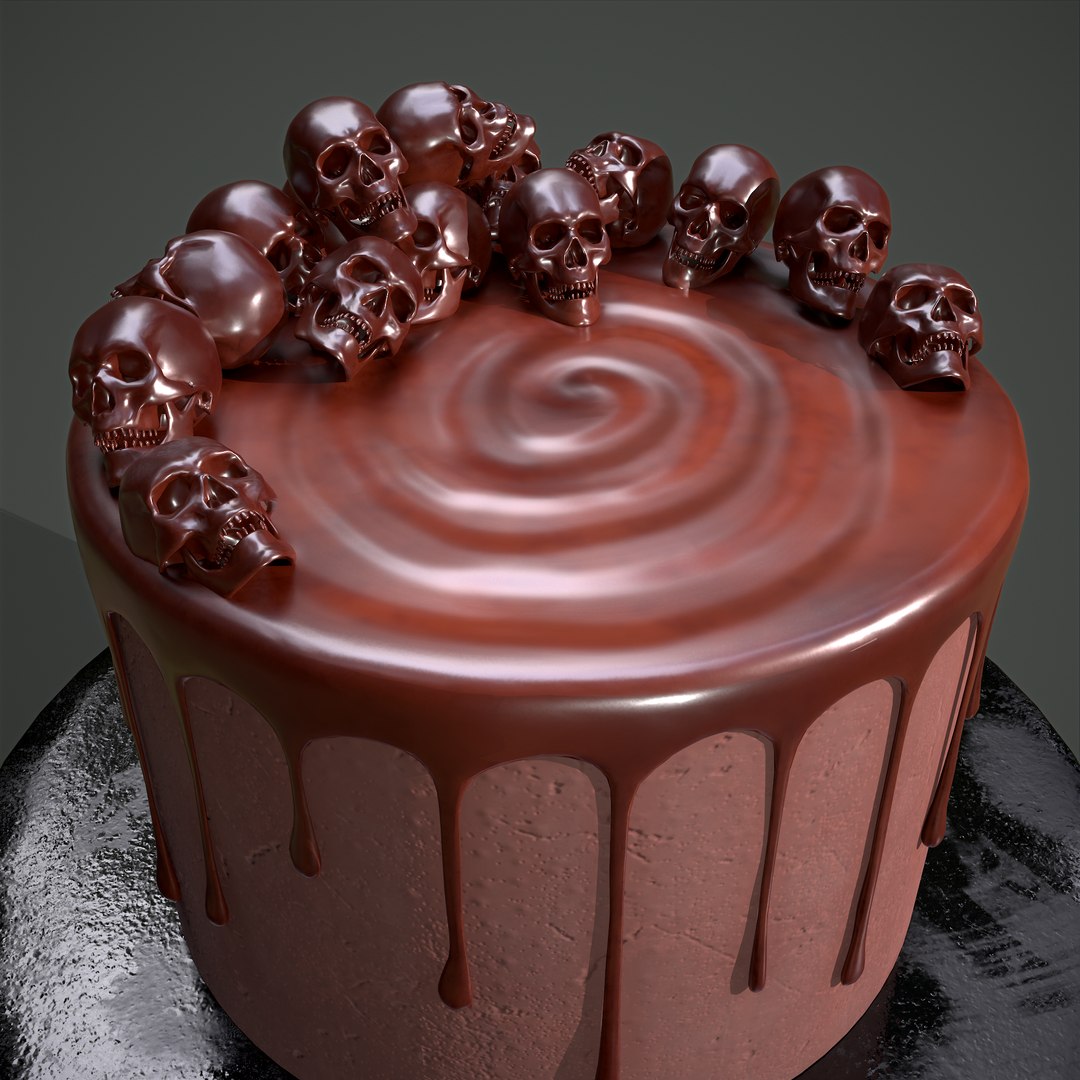 3D Chocolate Skulls Cake - TurboSquid 1806406