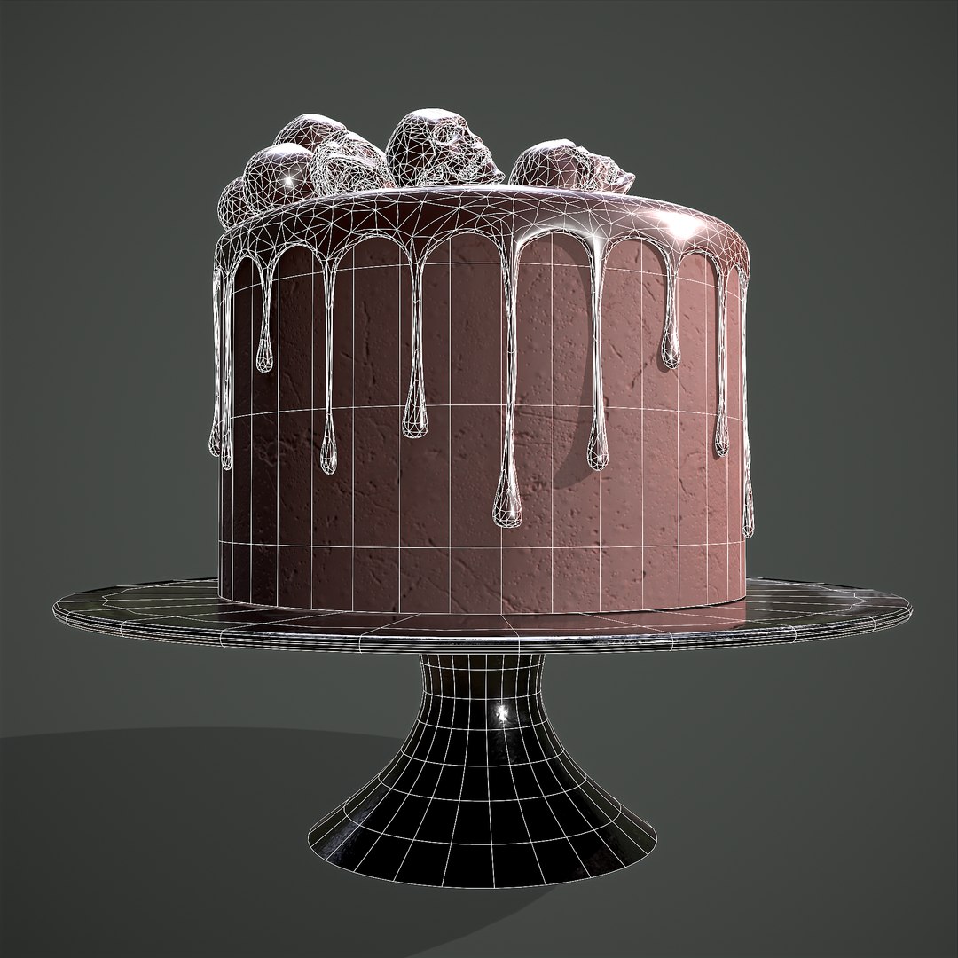 3D Chocolate Skulls Cake - TurboSquid 1806406