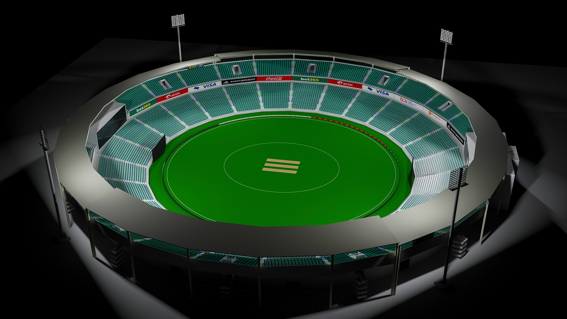 Cricket Stadium 3D Model - TurboSquid 2384282