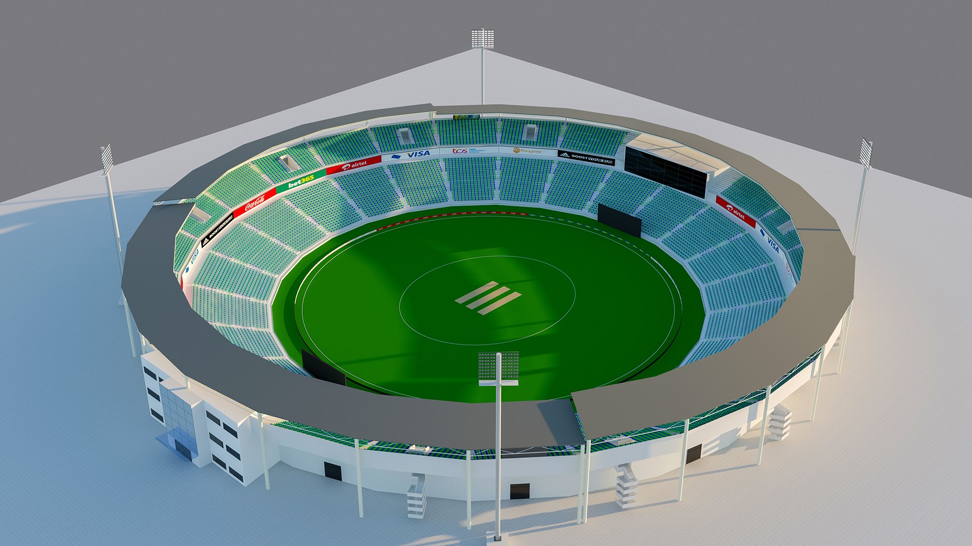 Cricket Stadium 3D Model - TurboSquid 2384282