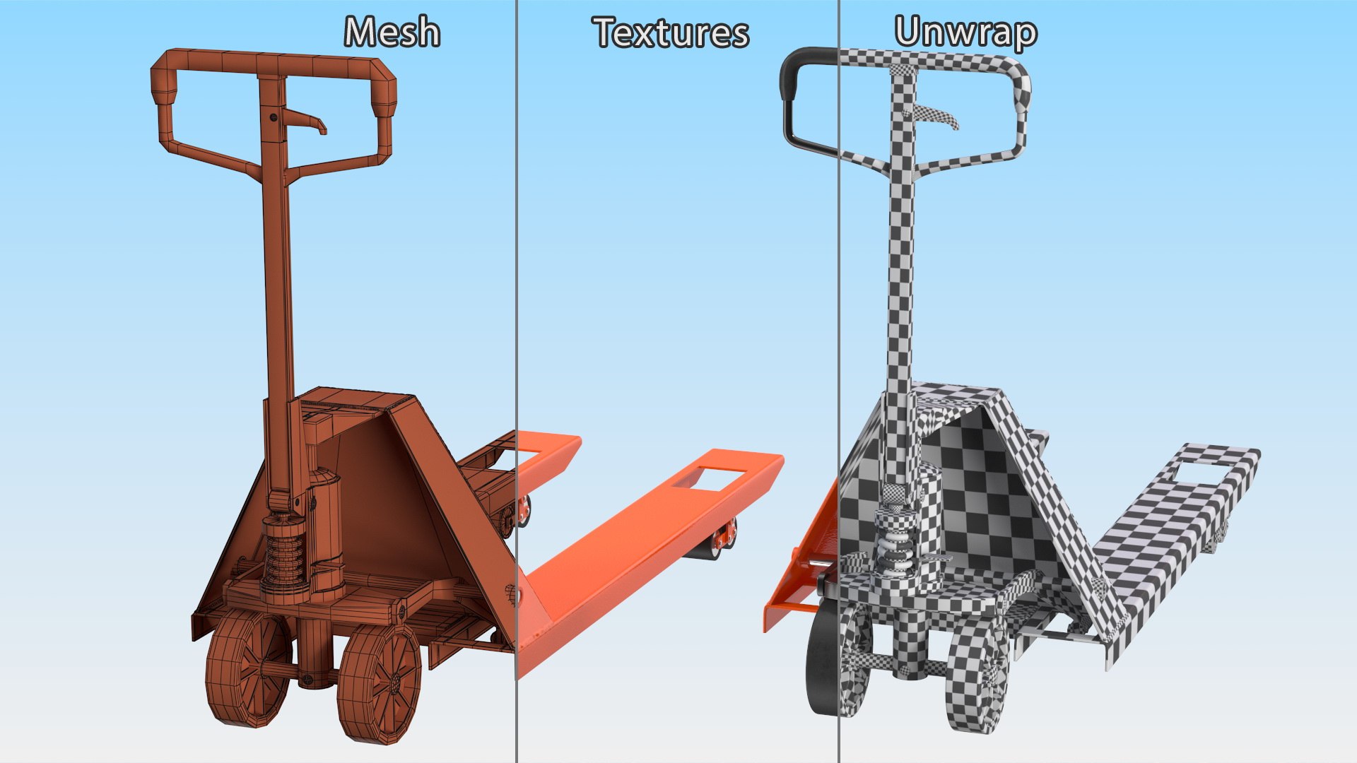 Orange Premium Hand Brake Pallet Jack 3D - TurboSquid 2141475