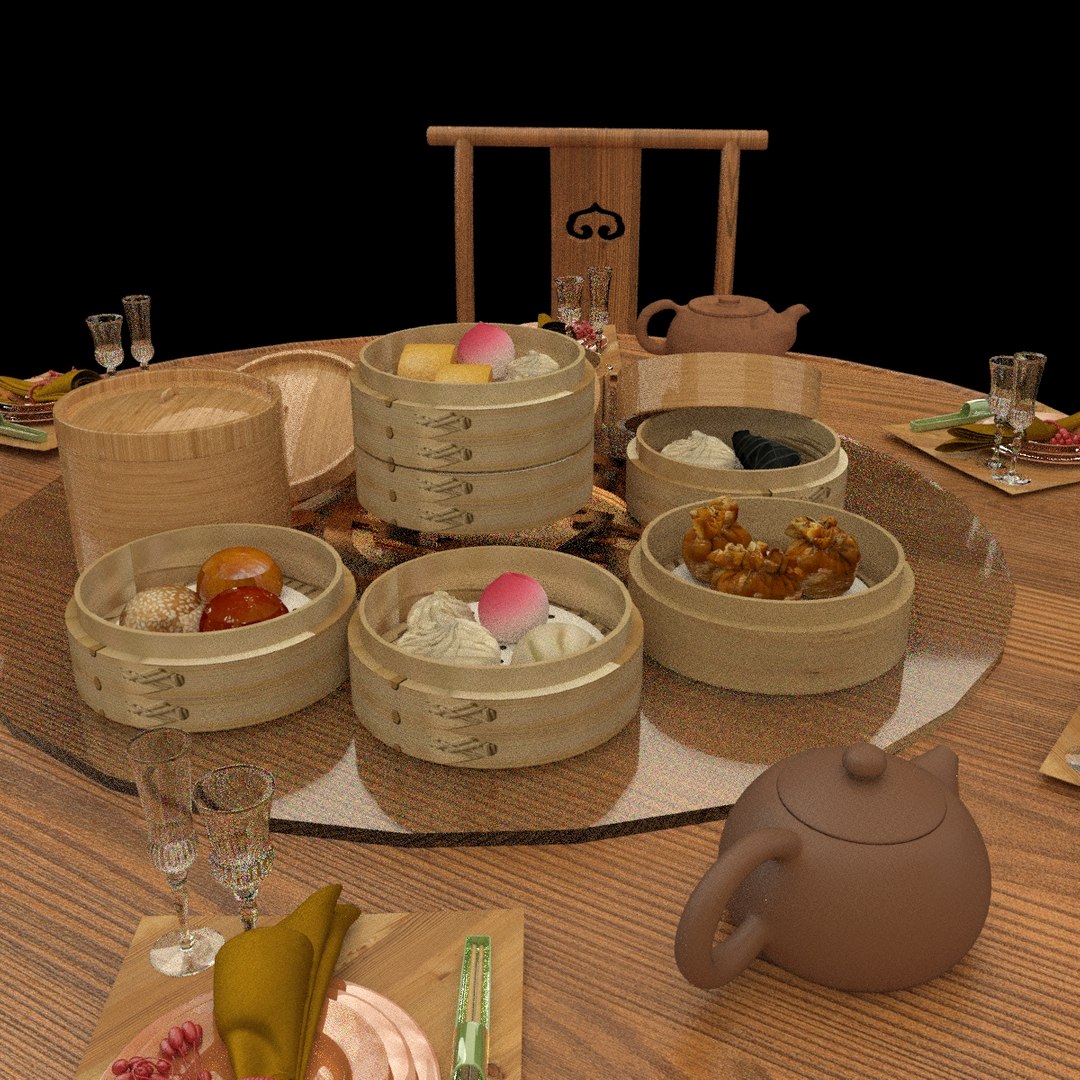 Chinese Dim Sum Table 3D Model - TurboSquid 2214206