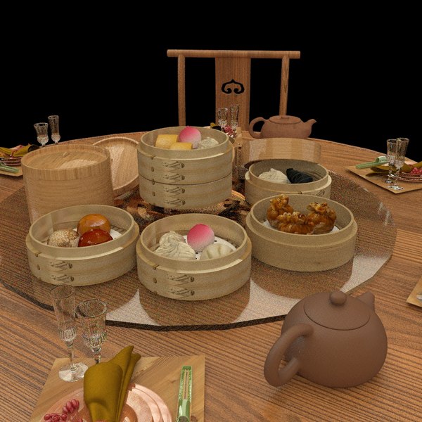 modelo 3d Mesa de dim sum chino - TurboSquid 2214206