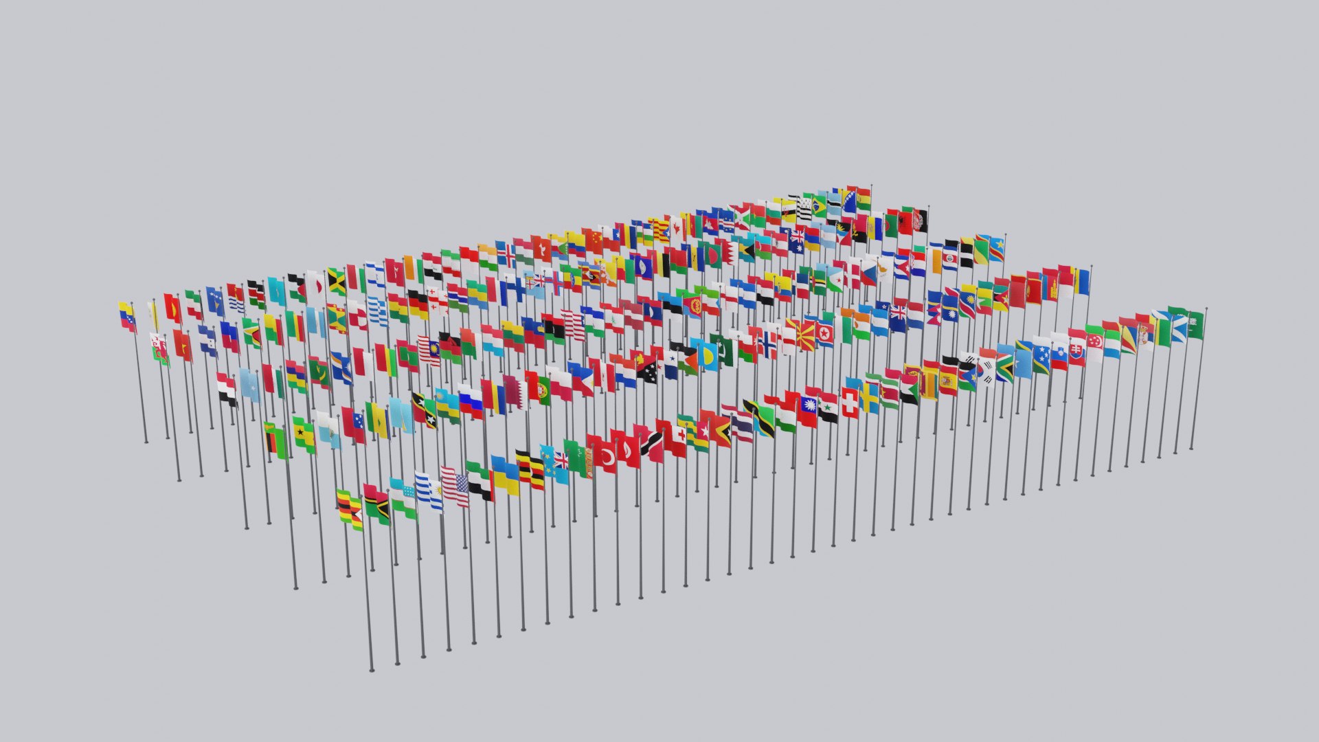 3D All World Countries Flags - TurboSquid 2177555