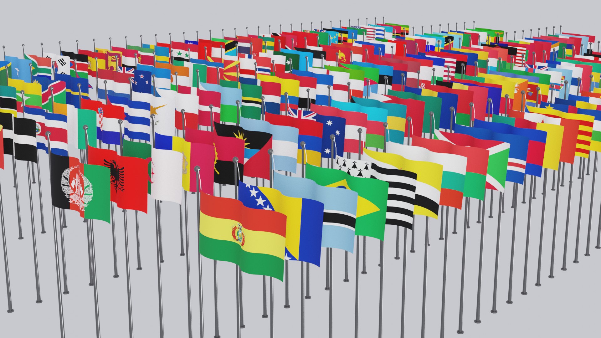 3D All World Countries Flags - TurboSquid 2177555