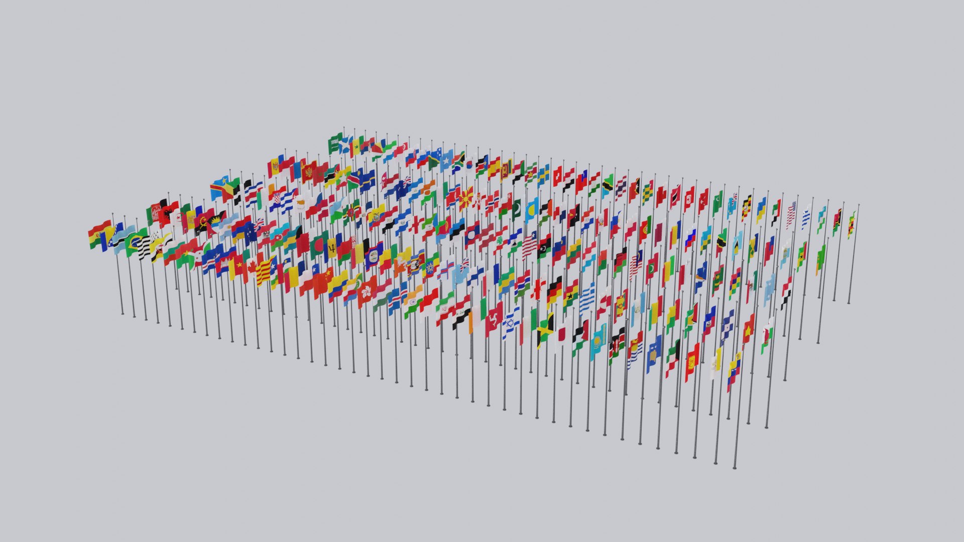 3D All World Countries Flags - TurboSquid 2177555