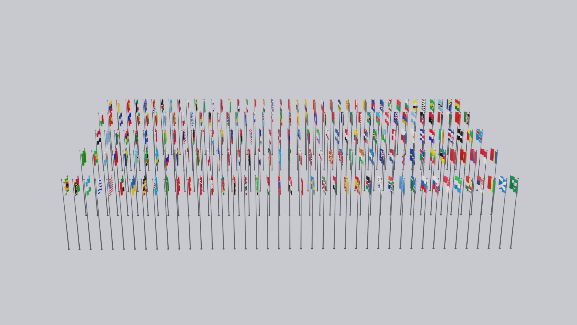 3D All World Countries Flags - TurboSquid 2177555