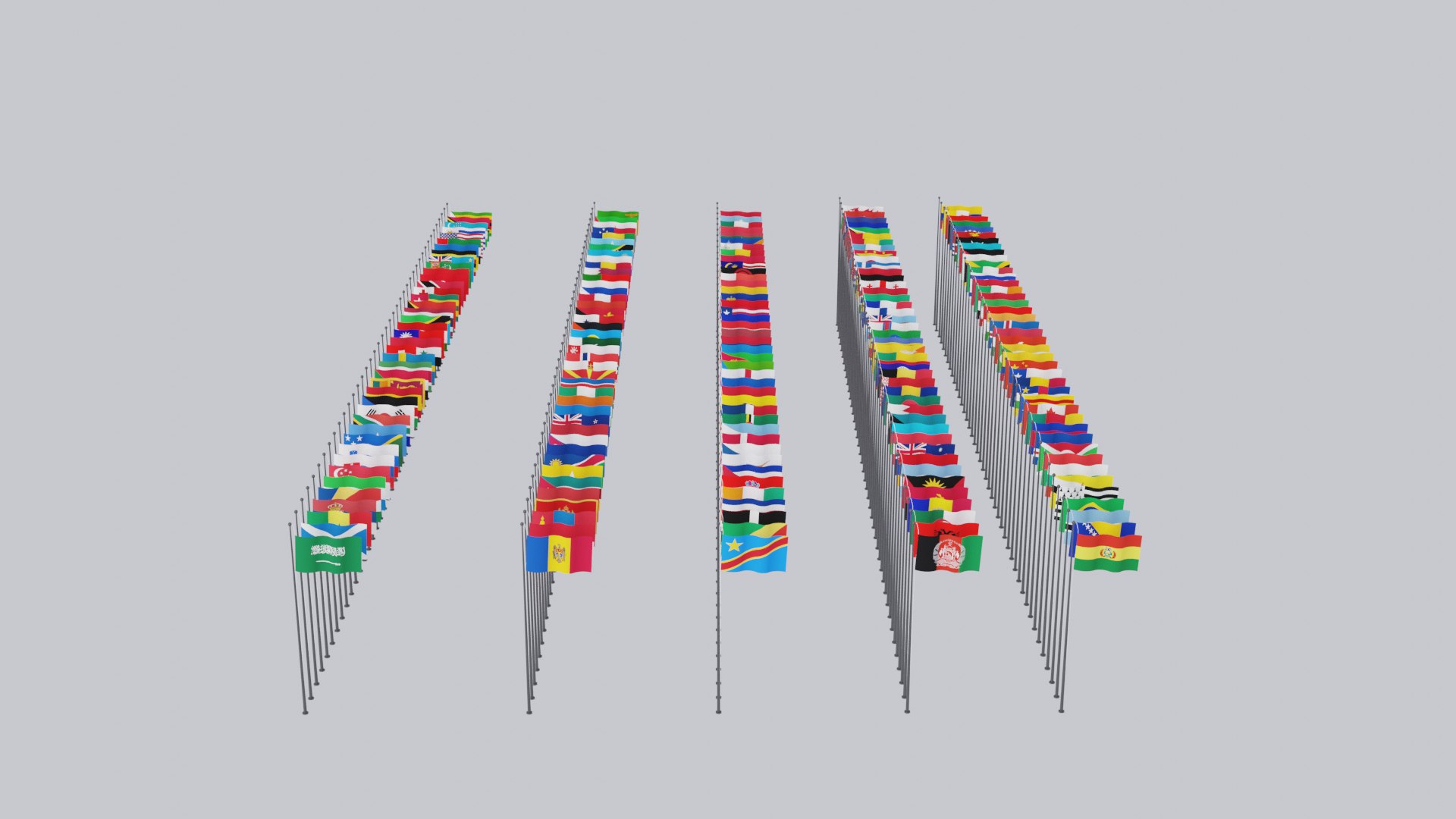 3D All World Countries Flags - TurboSquid 2177555