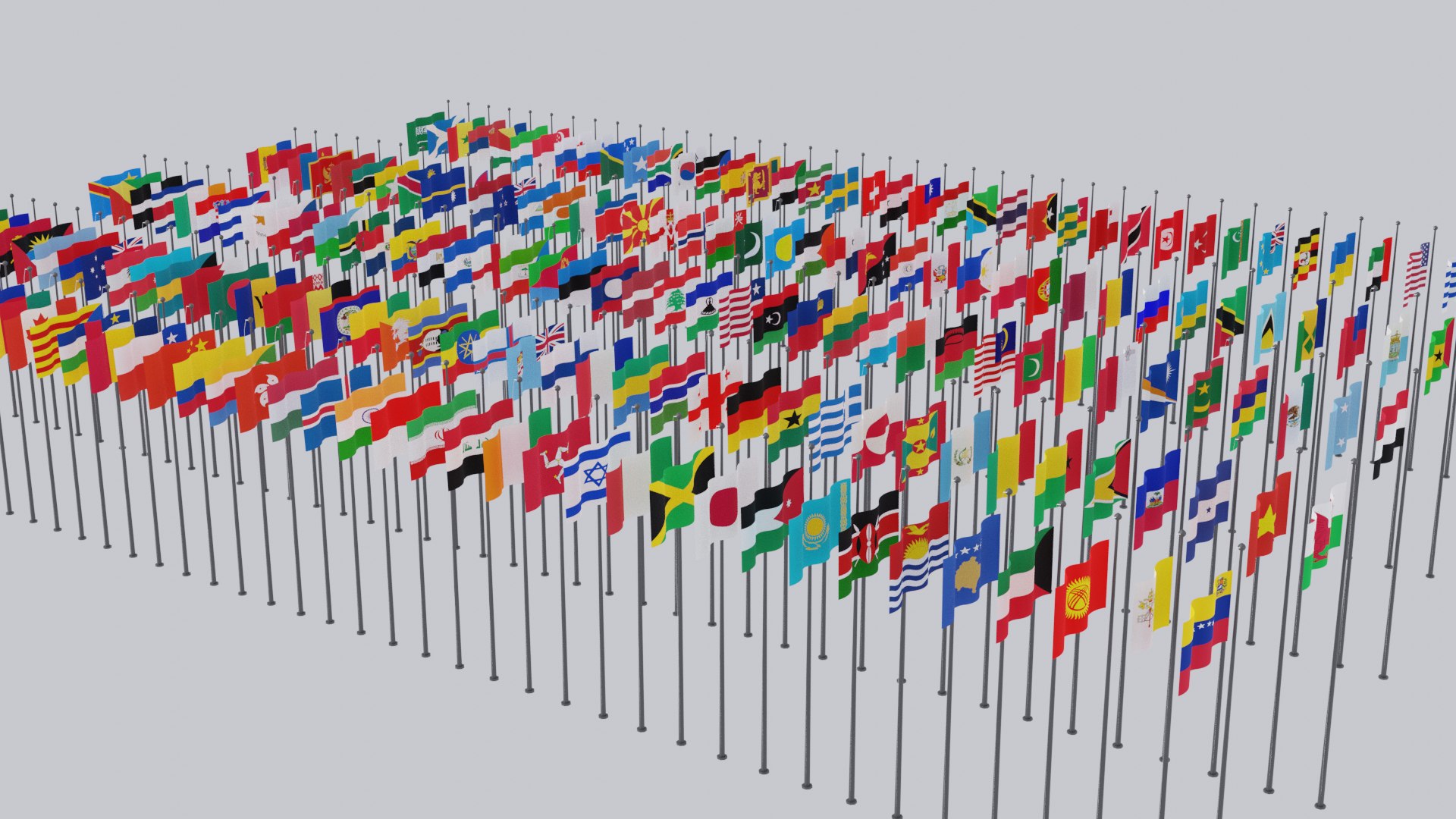 3D All World Countries Flags - TurboSquid 2177555
