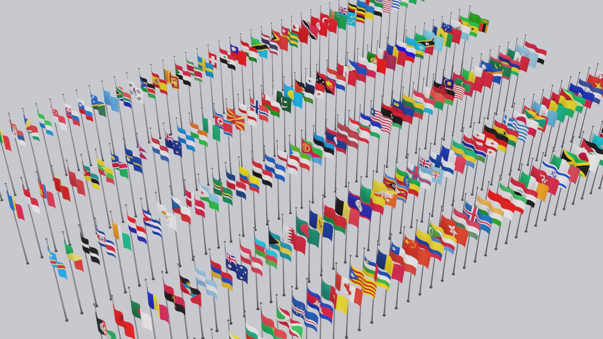 3D All World Countries Flags - TurboSquid 2177555