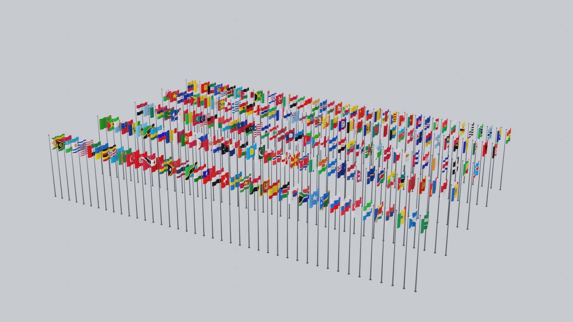 3D All World Countries Flags - TurboSquid 2177555