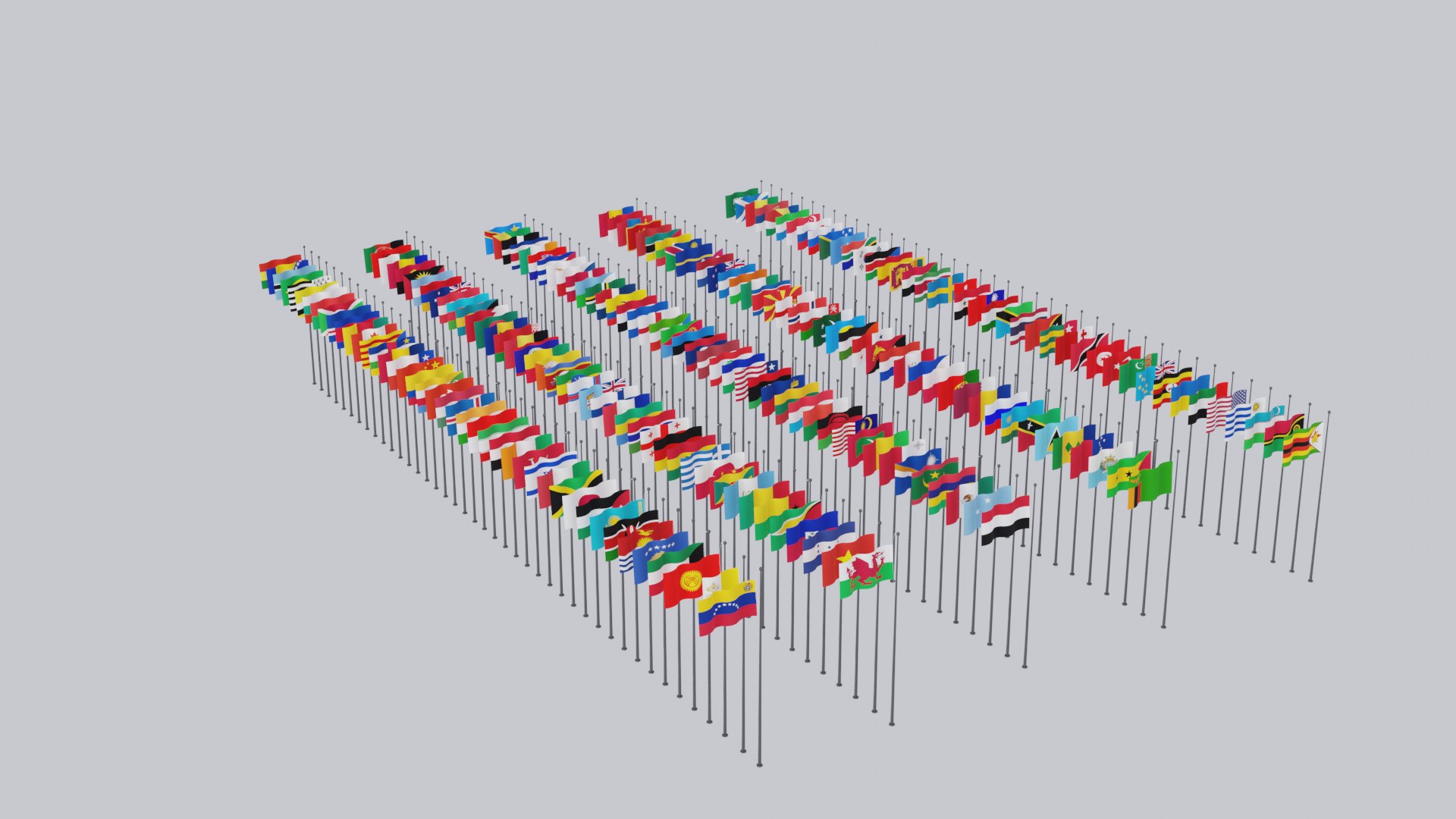 3D All World Countries Flags - TurboSquid 2177555