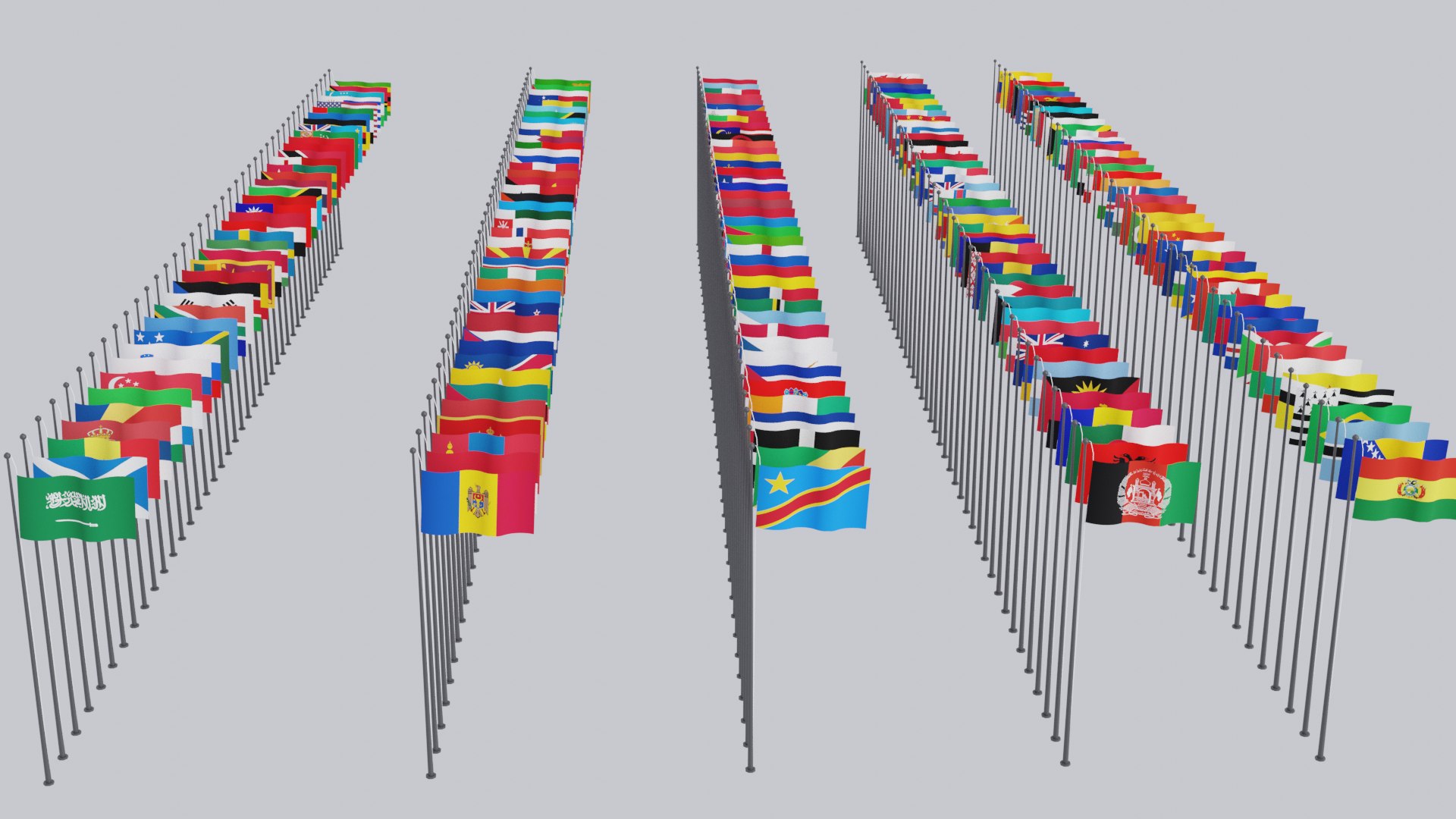 3D All World Countries Flags - TurboSquid 2177555