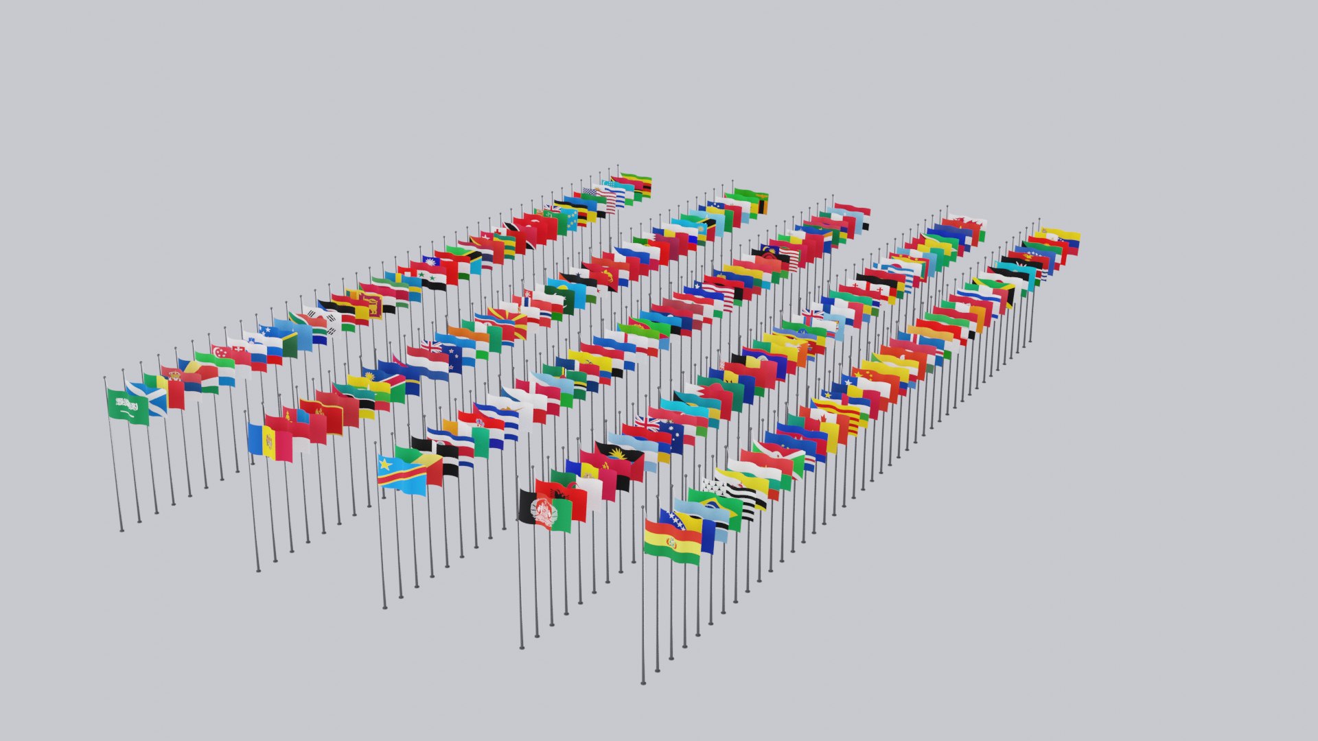 3D All World Countries Flags - TurboSquid 2177555