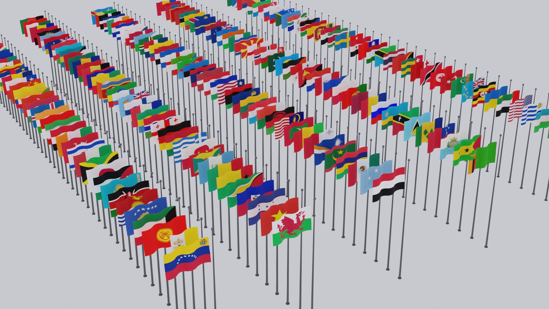 3D All World Countries Flags - TurboSquid 2177555