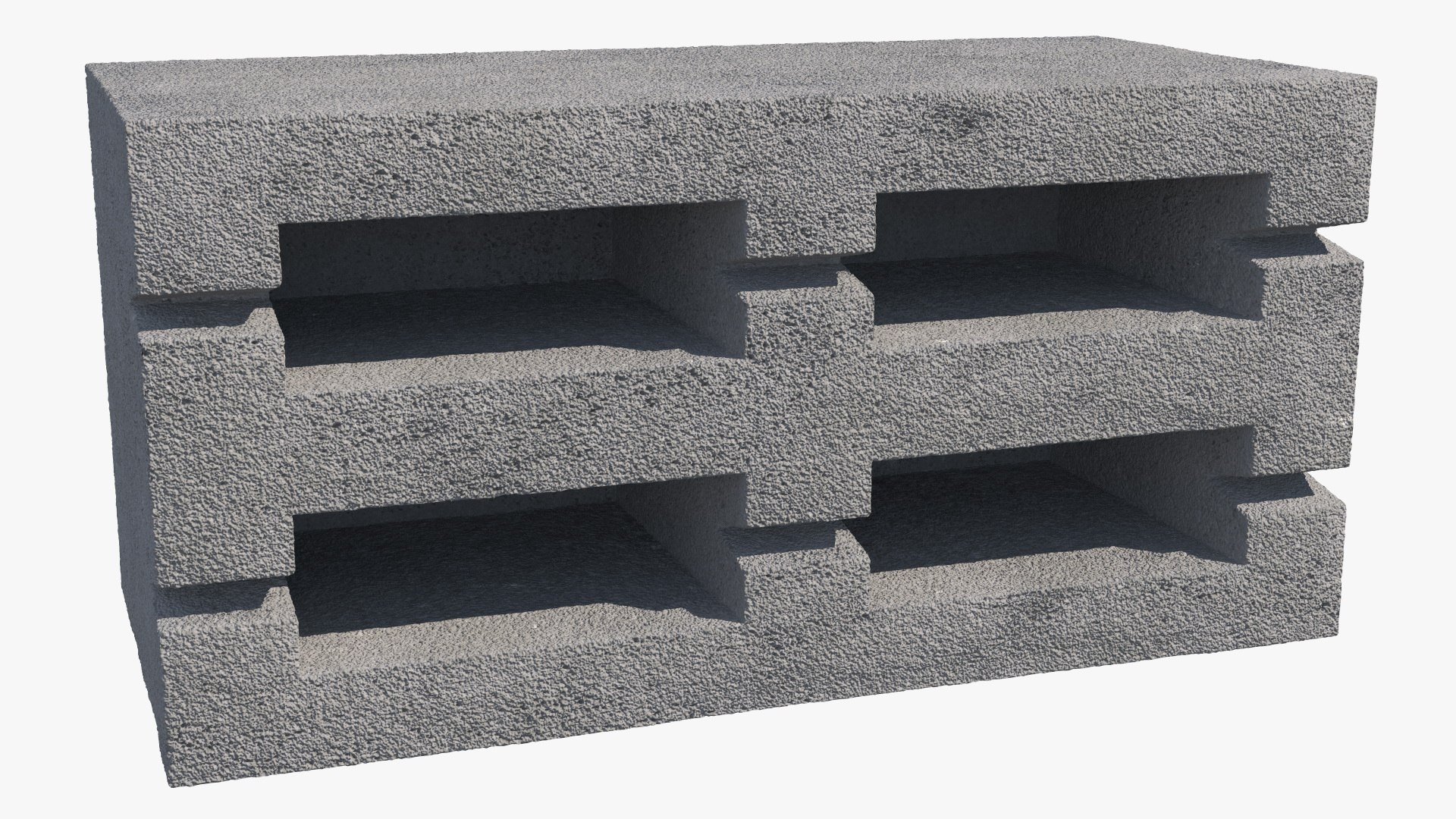 3D Expanded Clay Concrete Block 4 Slots - TurboSquid 2349268