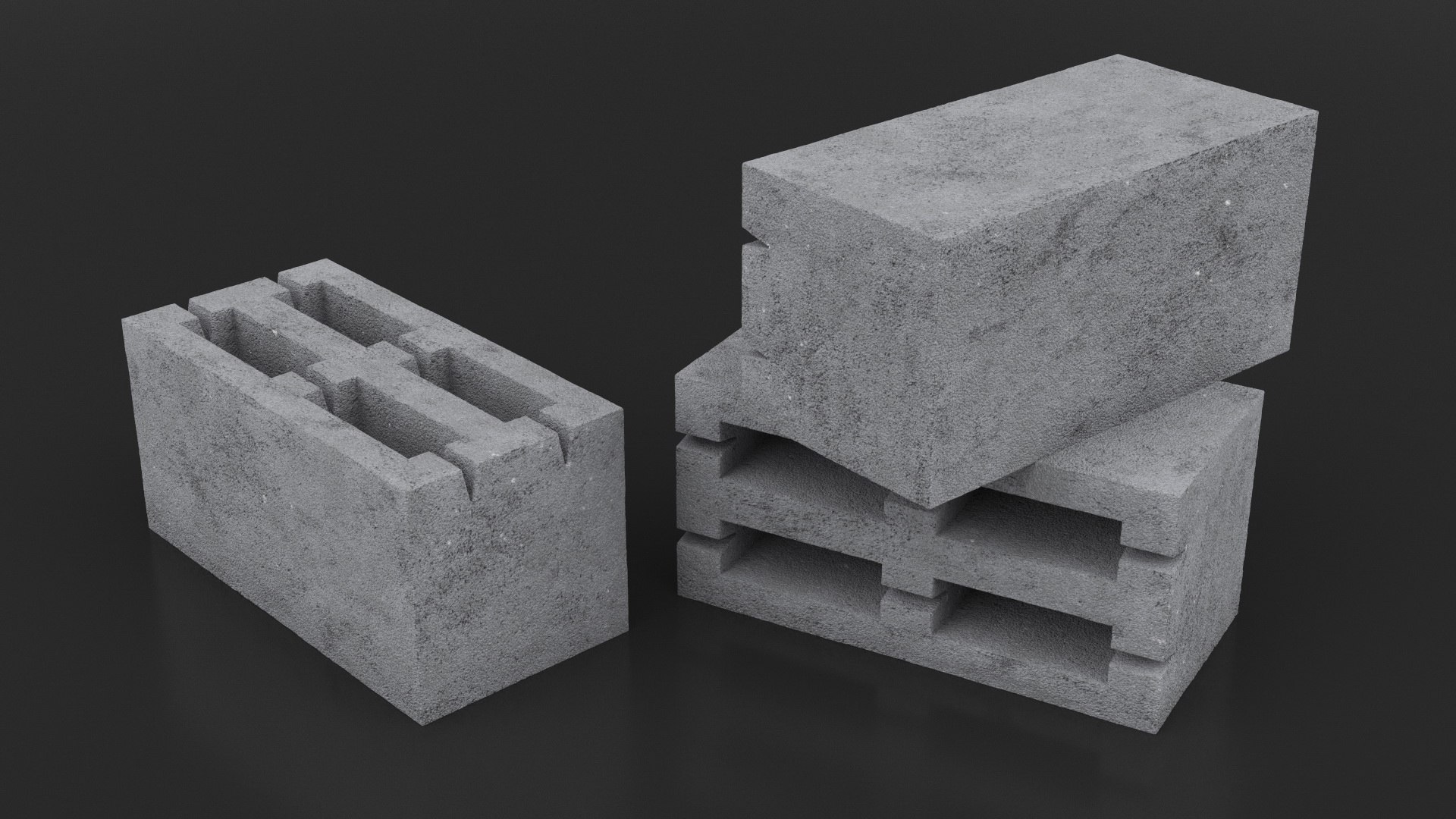 3D Expanded Clay Concrete Block 4 Slots - TurboSquid 2349268