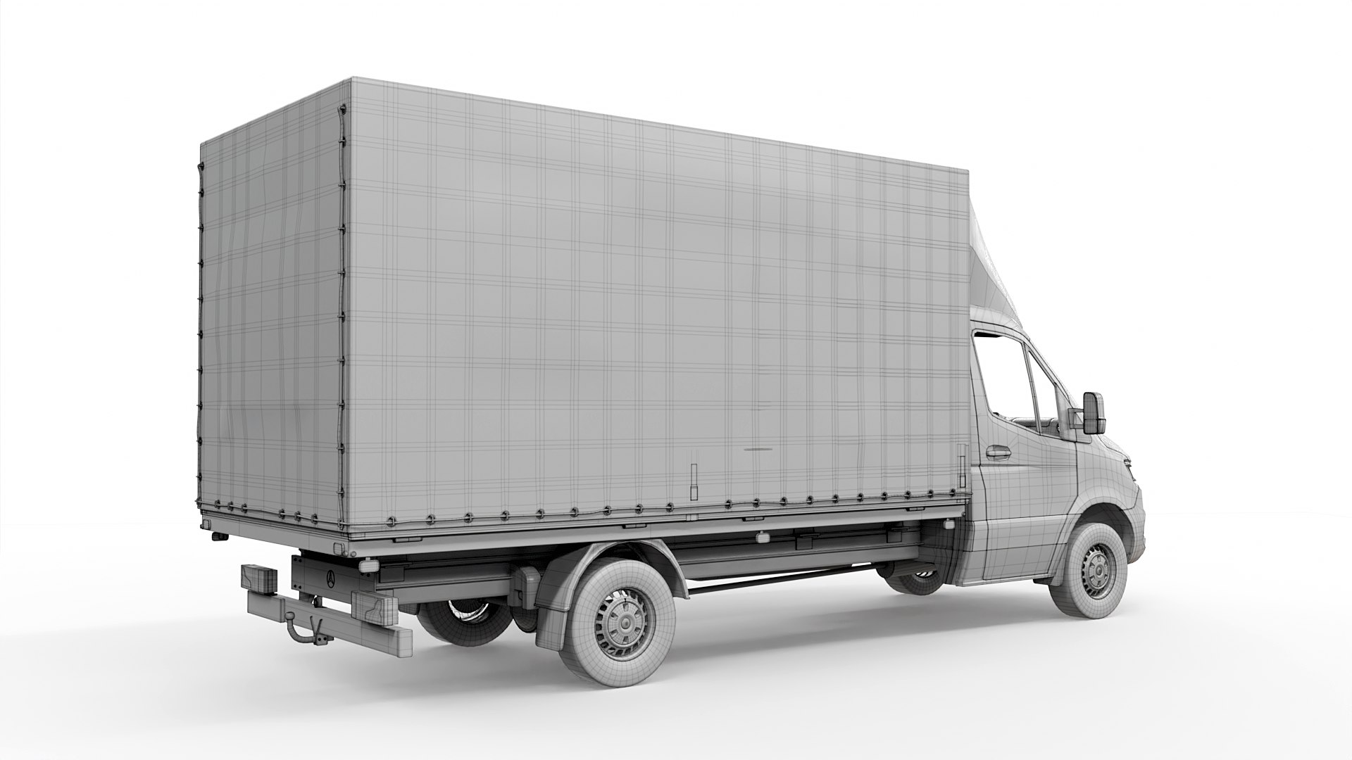 3D Mercedes Sprinter Curtain Side Tautliner Van 3D Model No Textures ...